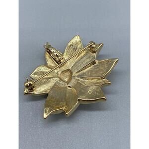 Avon | Jewelry | Vintage Avon Gold Tone Orange Sparkle Enamel Flower ...